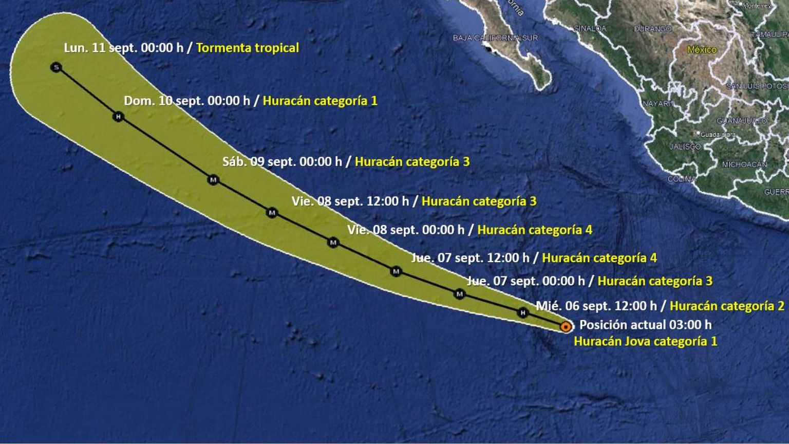 ‘Jova’ ya es huracán 1 y su paso por el Pacífico provocará lluvias en ...